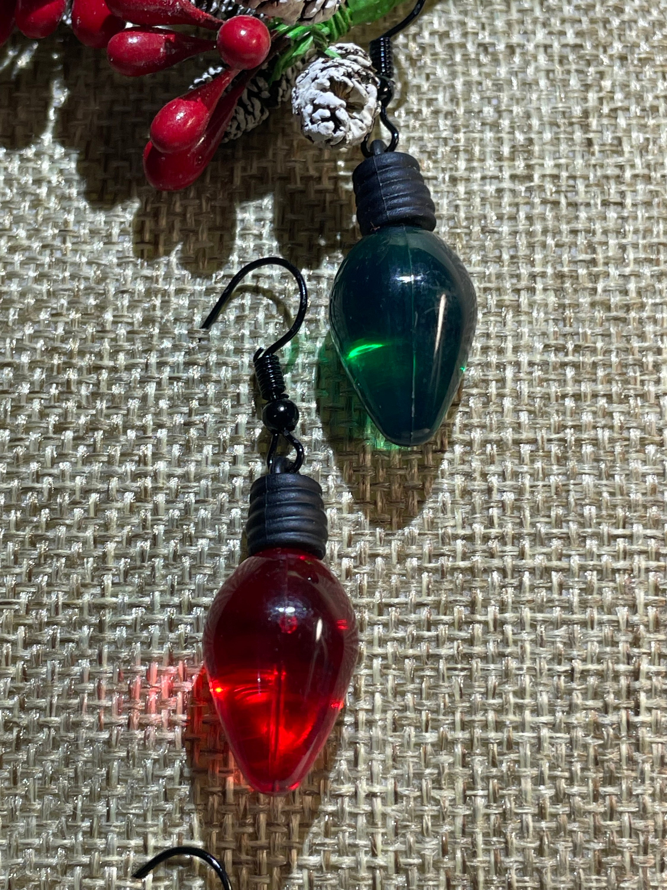 Green Christmas Light Bulb Earrings Christmas Party Jewelry - Etsy