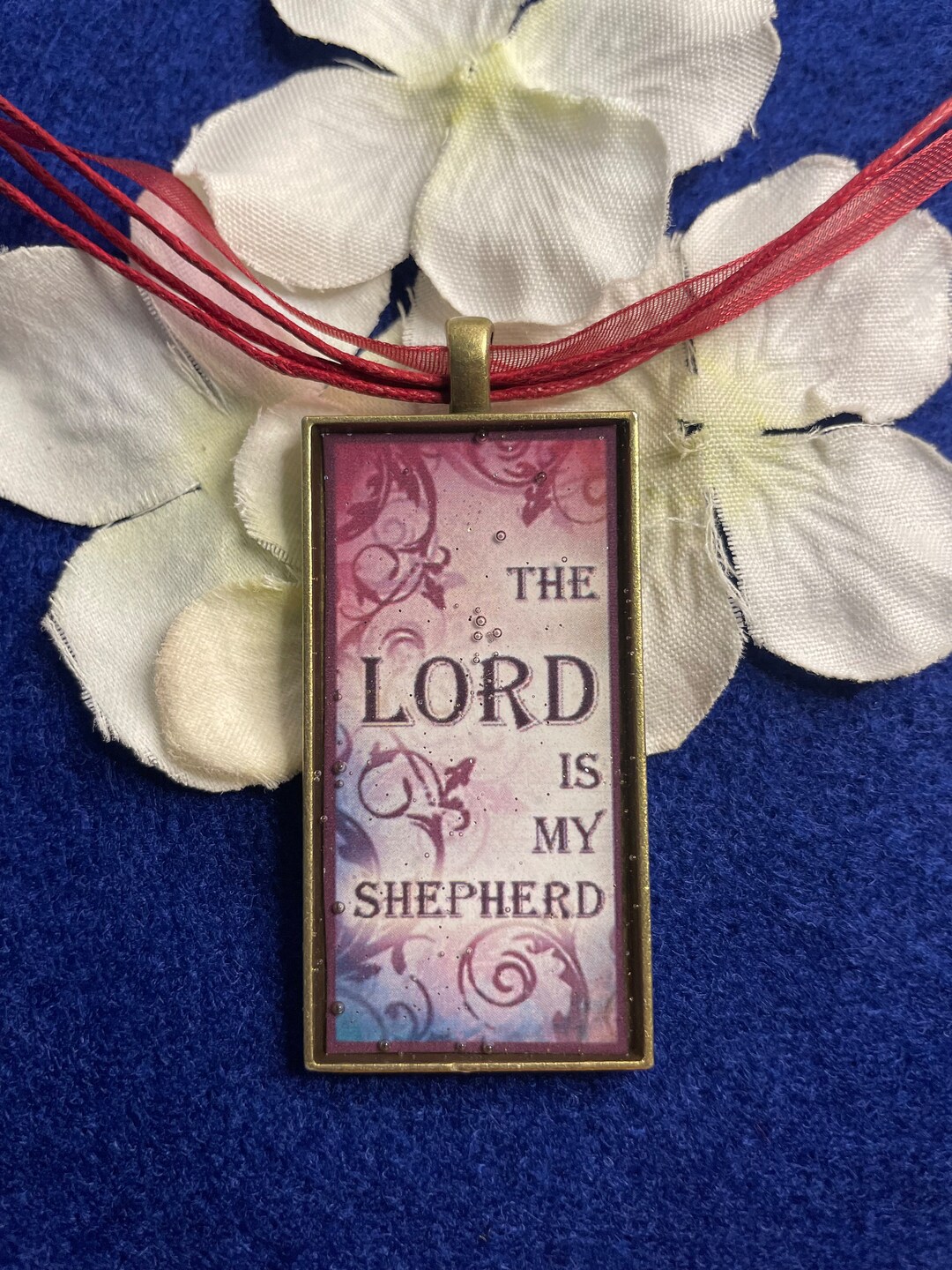 The Lord is My Shepherd, Pendant Necklace or Key Ring, Inspirational ...