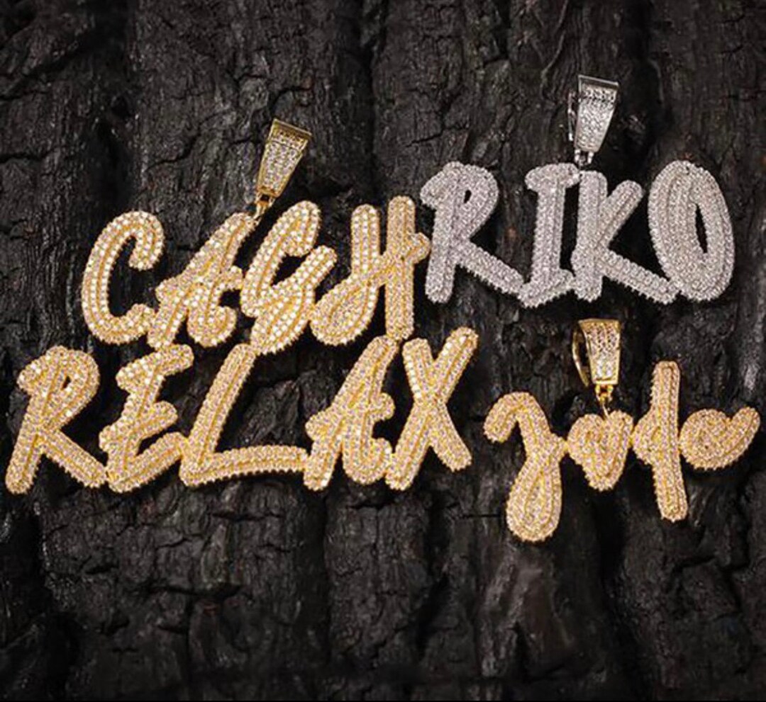 Custom Cursive Style Iced-out Chain by Akiraice Made to Order - Etsy