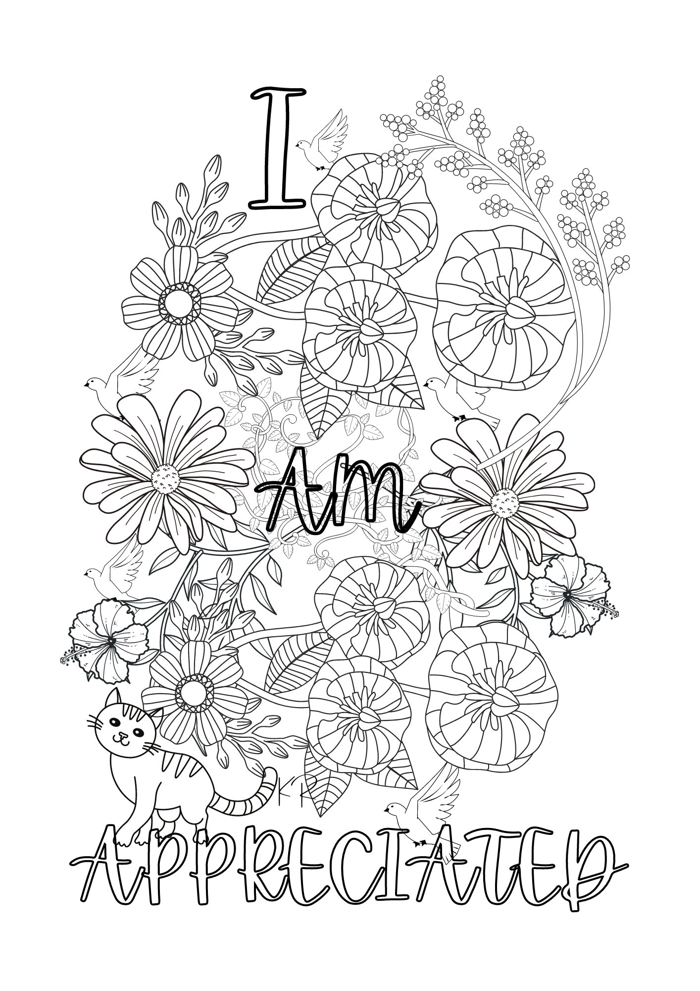 Adult Coloring Pages: I AM Motivation-i Am Appreciated With Hidden Fun ...
