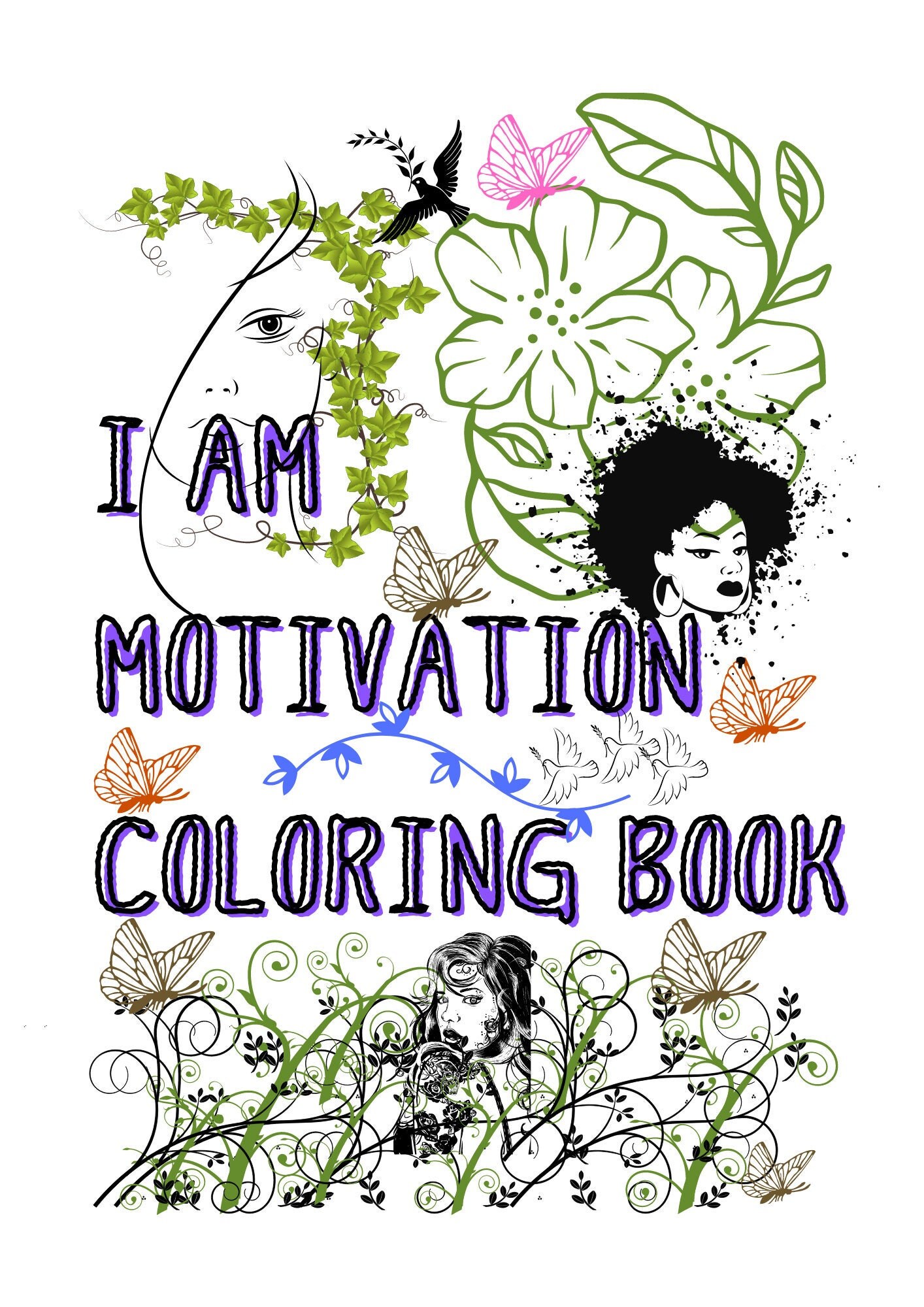 Adult Affirmation Coloring Pages: I AM Motivation-i Am Worthy With ...
