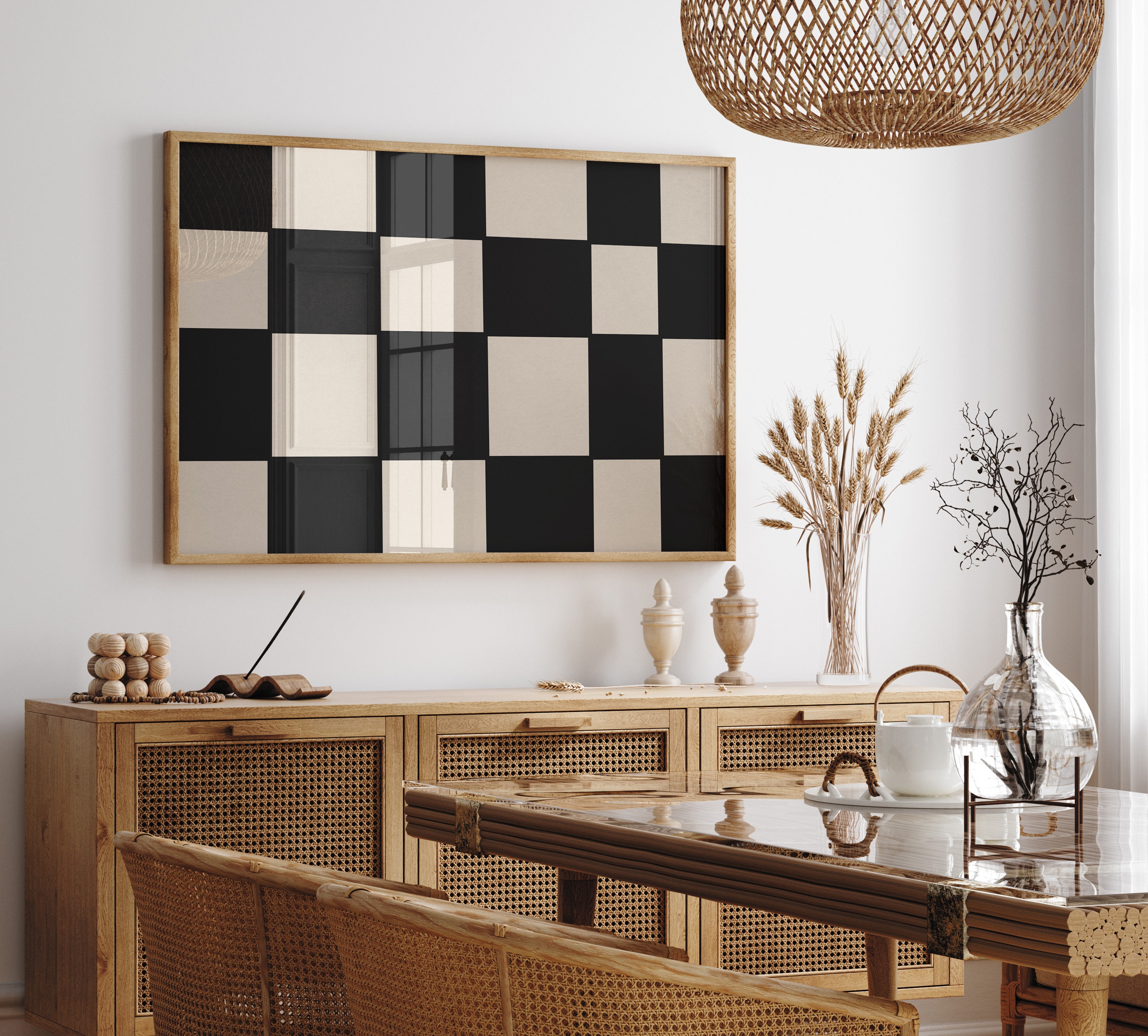 Checkered Wall Art Modern Art Print Minimalistic Poster | Etsy