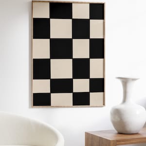 Checkered Wall Art, Modern Art Print, Minimalistic Poster, Abstract ...