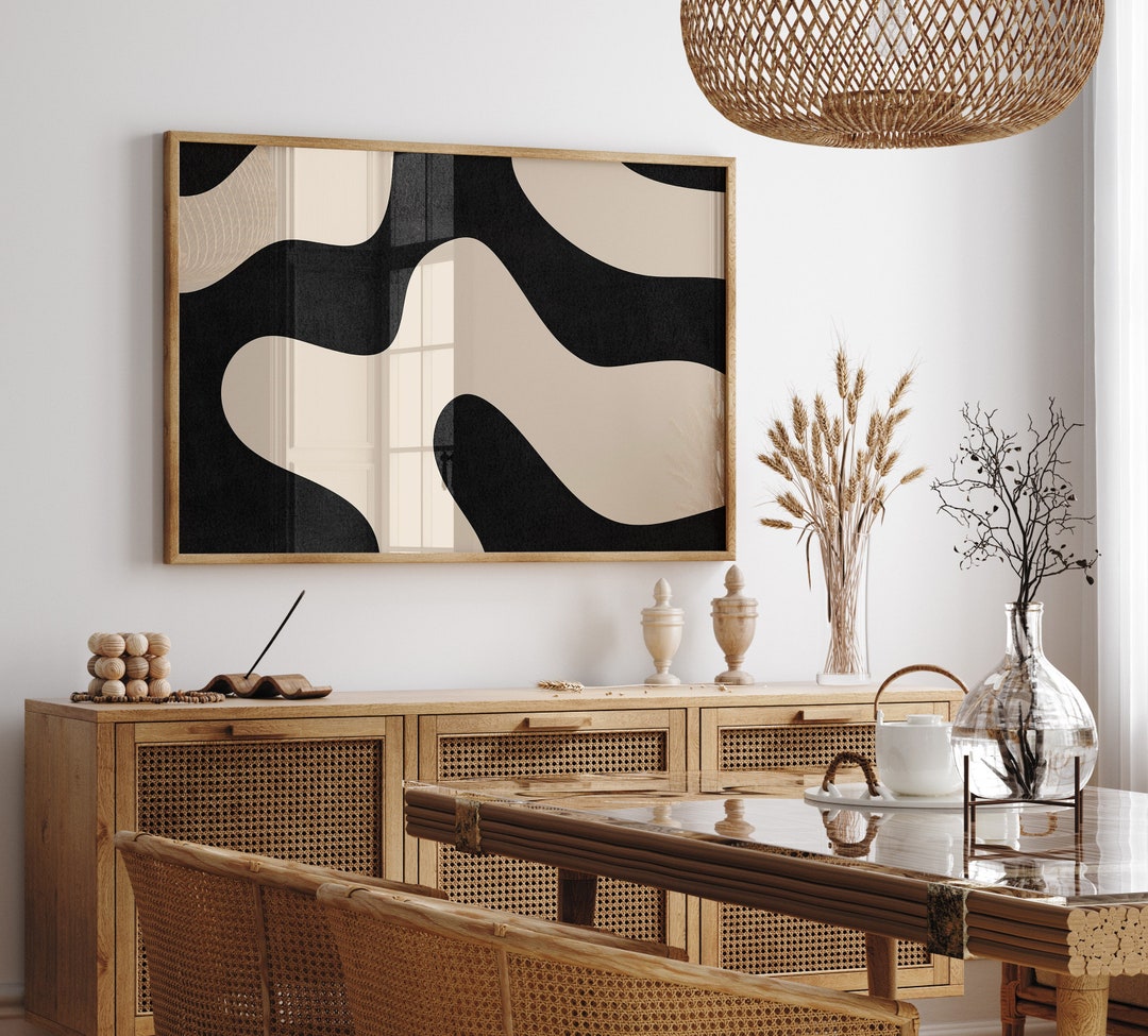 Minimalistic Wall Decor, Mid- Century Modern Wall Art, Neutral Toned ...