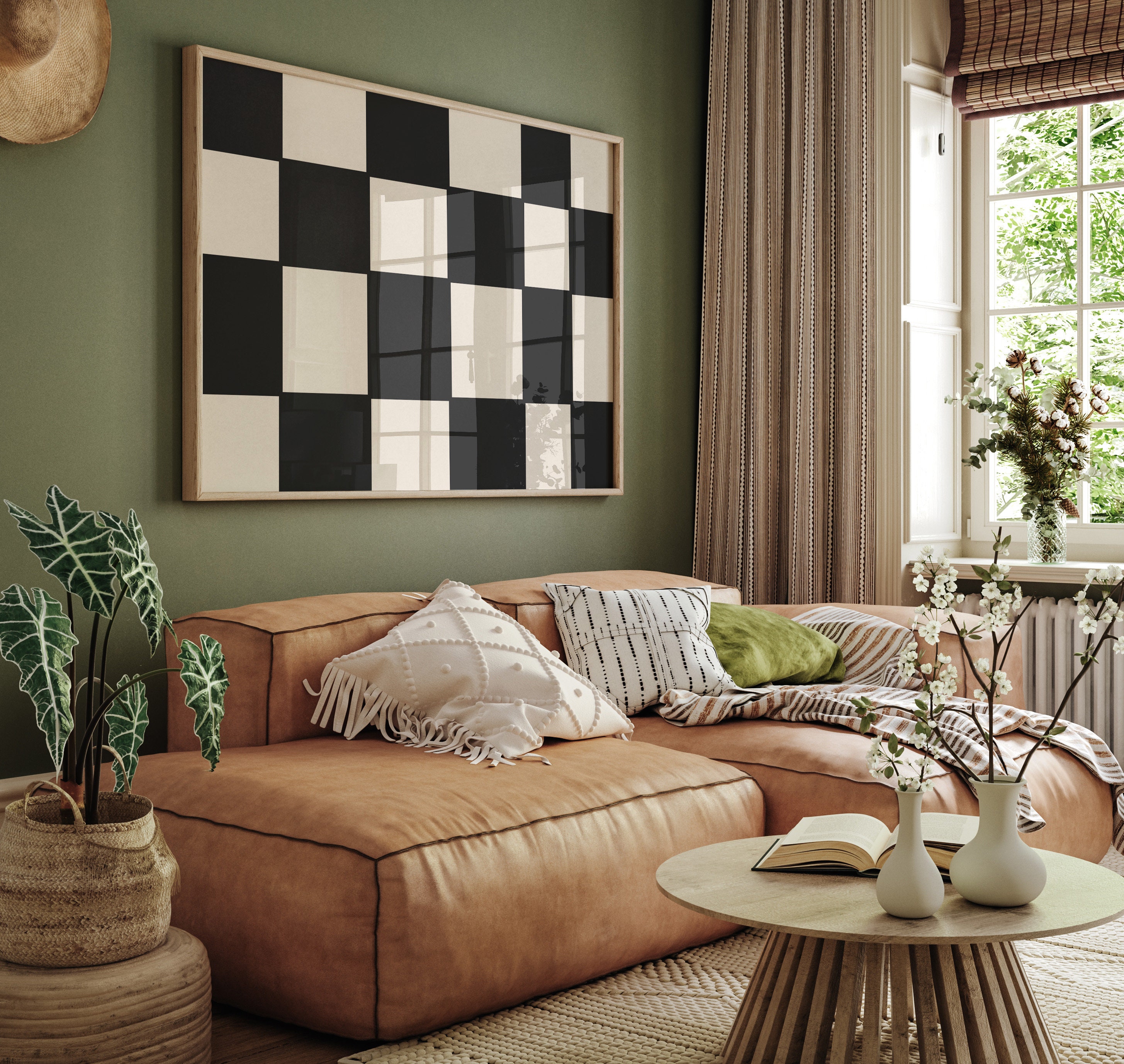 Checkered Wall Art Modern Art Print Minimalistic Poster | Etsy