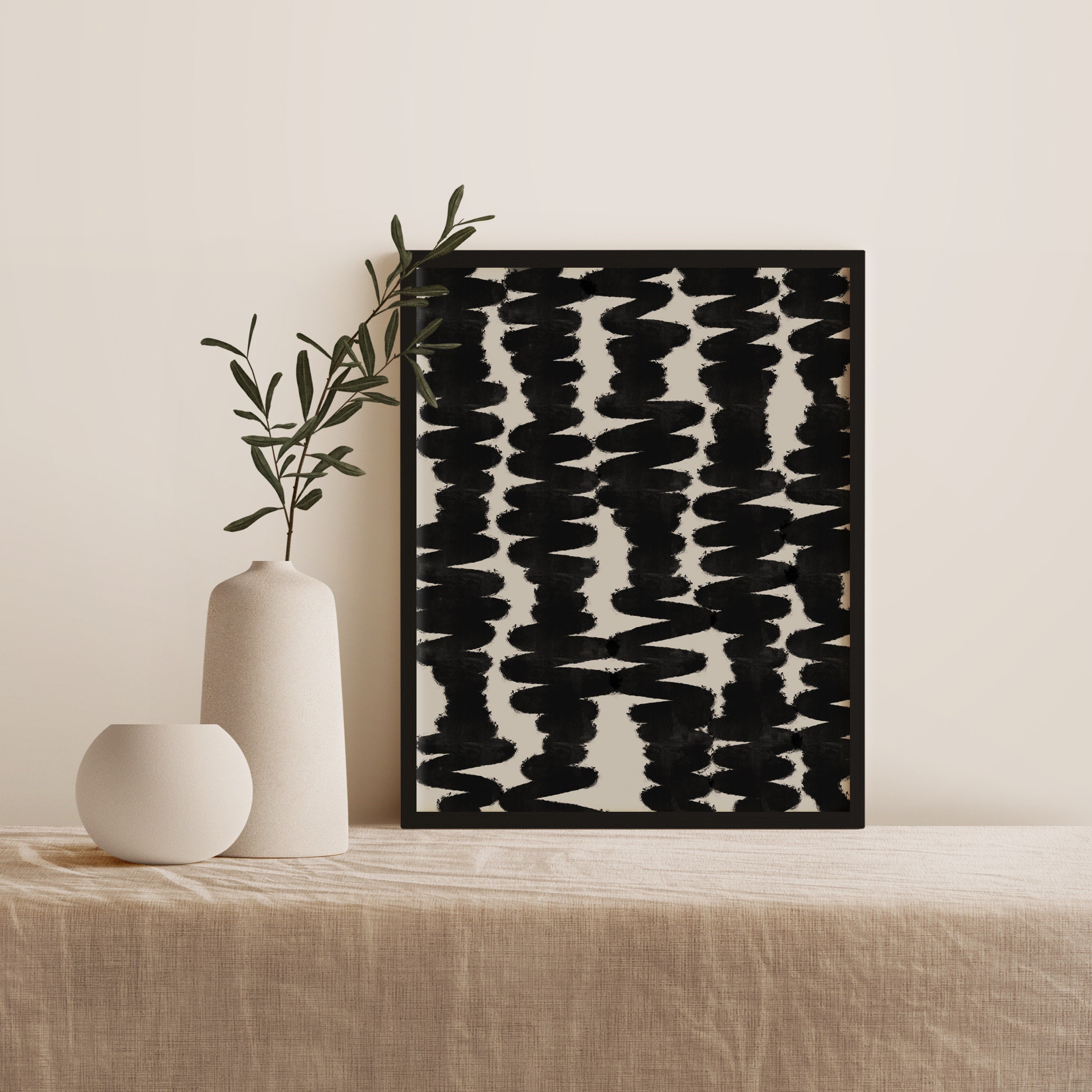 Black Abstract Art Print Modern Downloadable Wall Art - Etsy