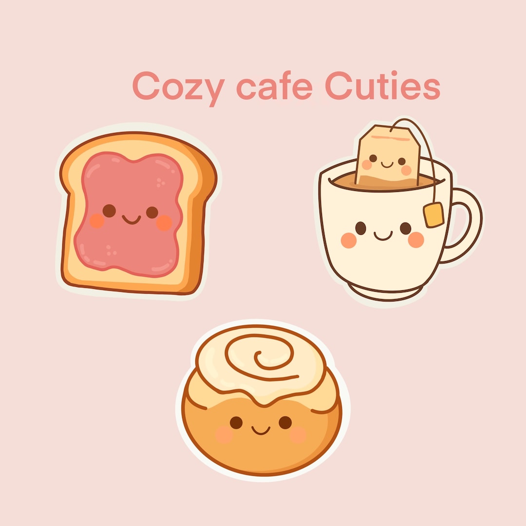Cozy Café Cuties Digital Sticker Pack – Kawaii Breakfast & Coffee ...