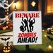 Beware Zombies Printable Sign for Halloween Decor Instant Download ...