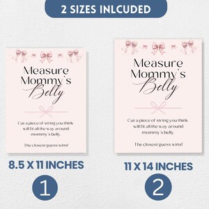 Printable Measure Mommy's Belly Game in Pink Bow 2 Sizes Instant ...
