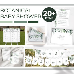 Editable Botanical Baby Shower Bundle 20+ Items Complete Shower Set for ...