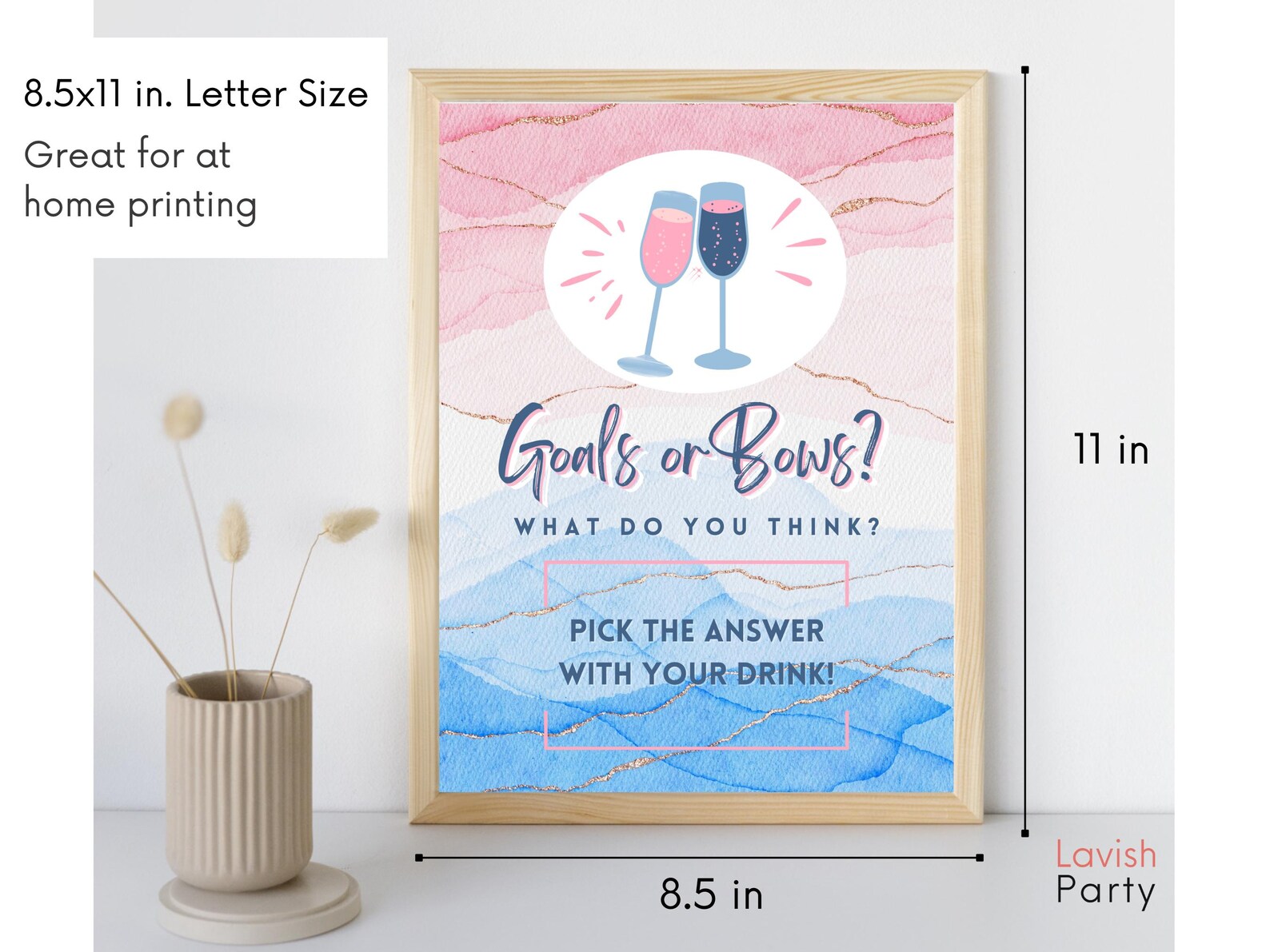 Goals or Bows Drink Station Activity Sign for Gender Reveal - Etsy