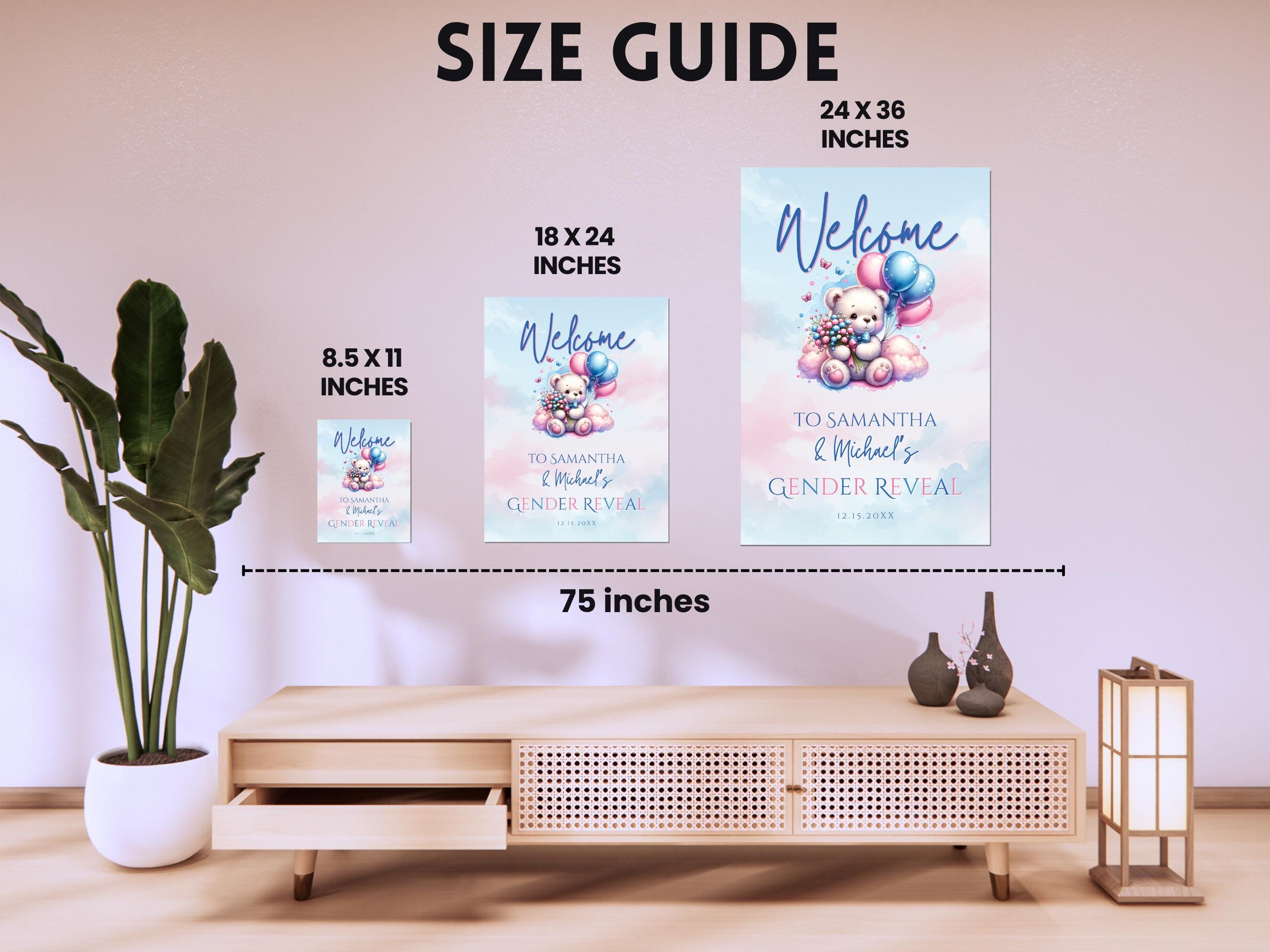 Editable Teddy Gender Reveal Welcome Sign He or She Theme Event ...