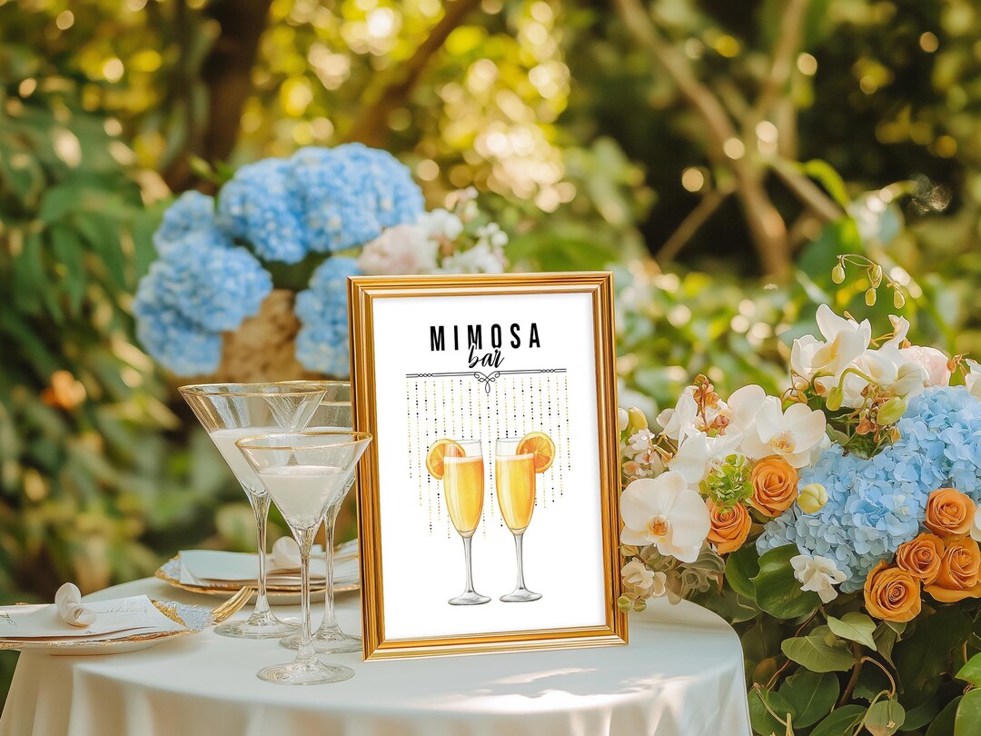 Mimosa Bar Sign Printable Bar Signage for Party Birthday Wedding or ...