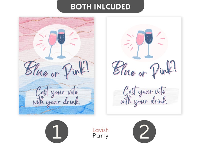 Gender Reveal Drink Station Activity Sign Baby Reveal He or She Pink or ...
