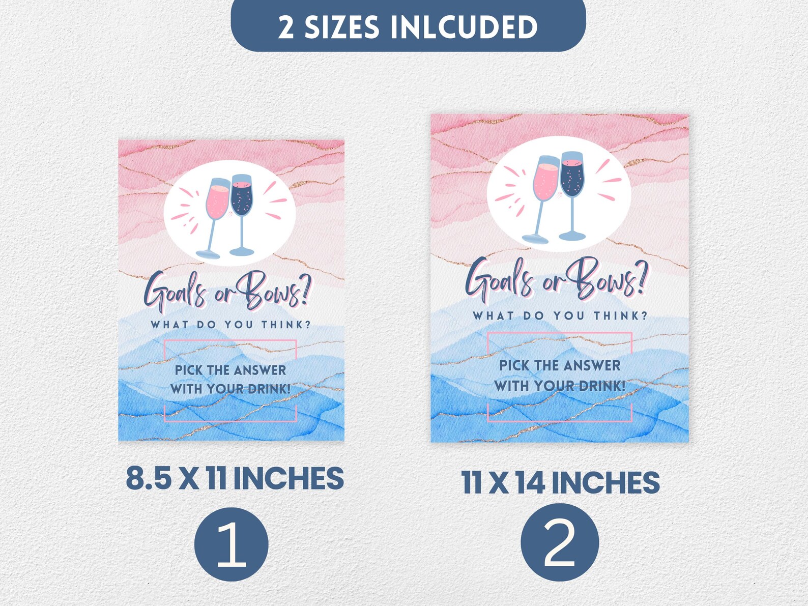 Goals or Bows Drink Station Activity Sign for Gender Reveal - Etsy