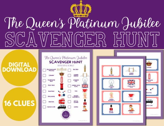 Printable Queen's Platinum Jubilee Scavenger Hunt - Etsy UK