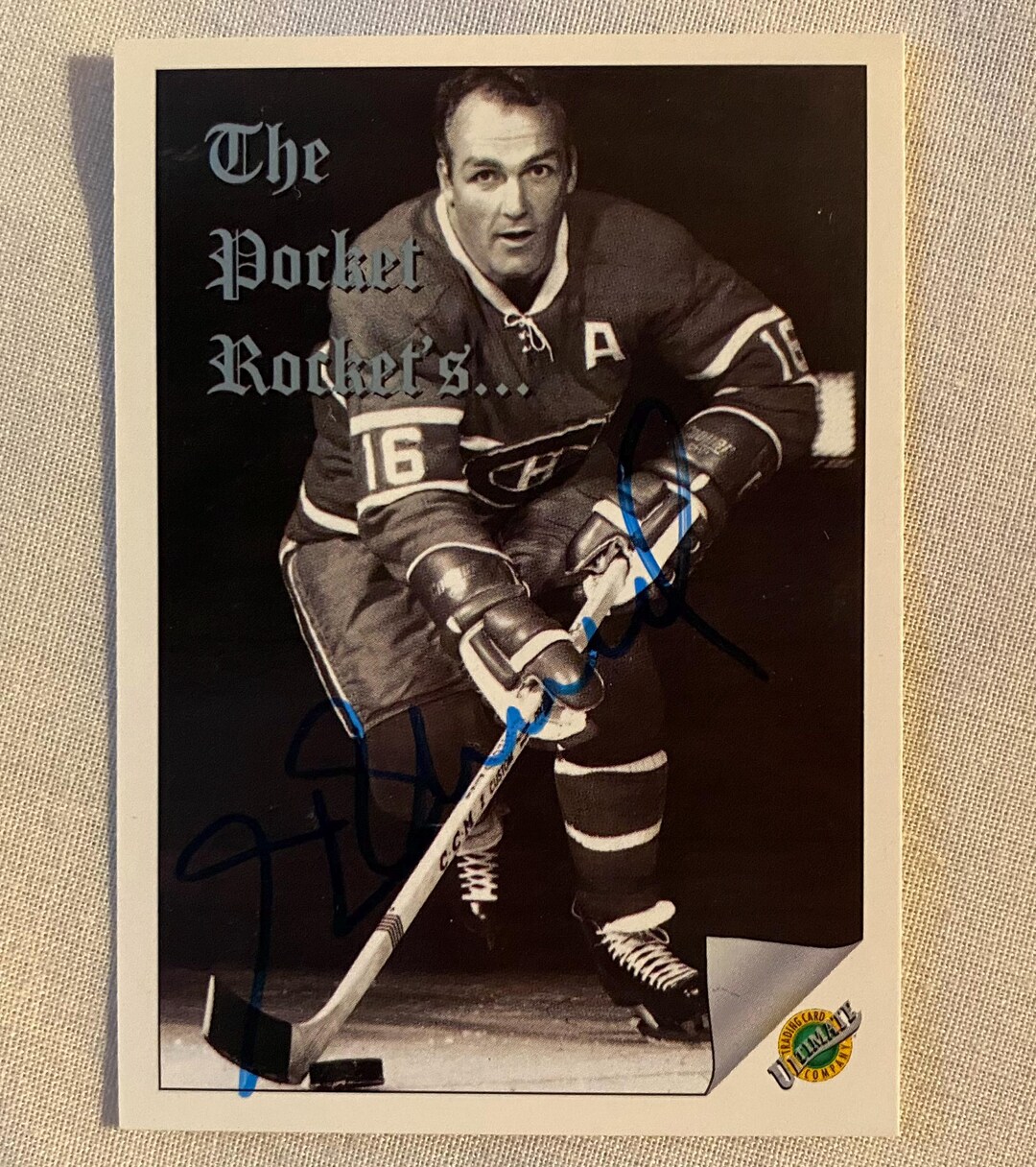 HENRI RICHARD ! SIGNED Montreal Canadiens Tribute Card . Ultimate ...
