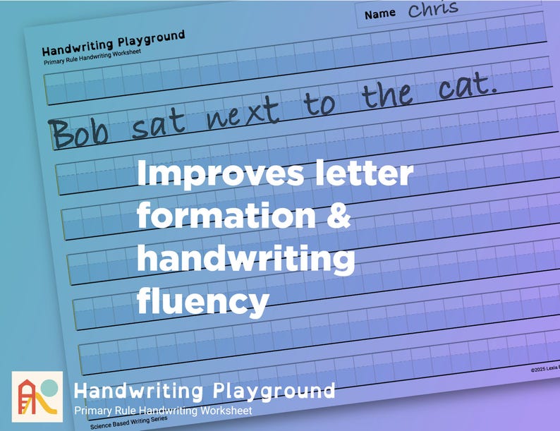 Dyslexia & Dysgraphia Handwriting Practice: Primary Ruled Worksheets ...