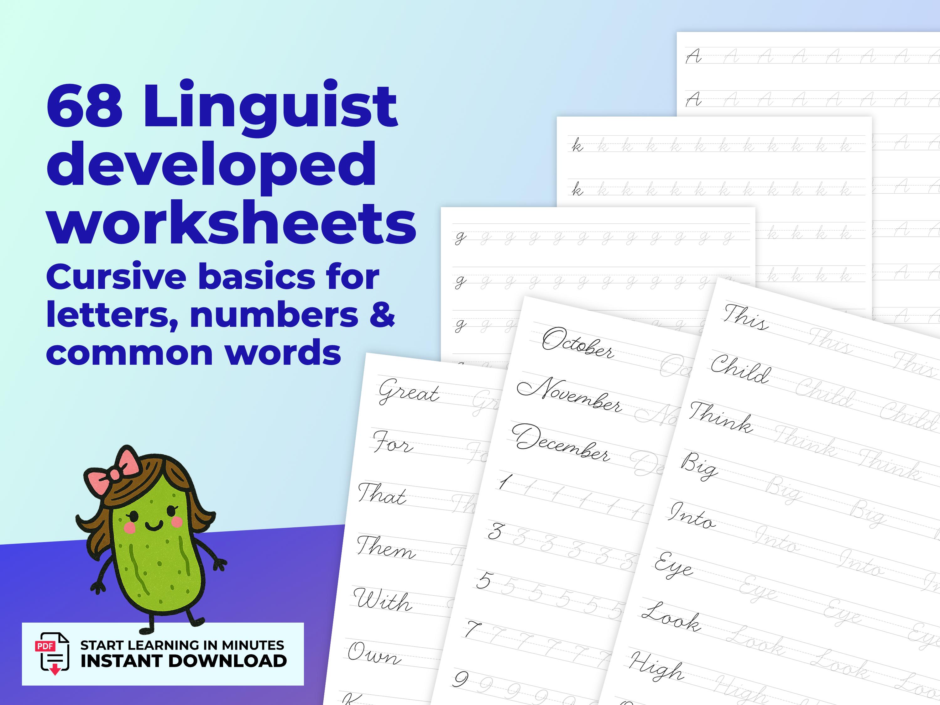 Cursive Handwriting Practice Workbook: Dyslexia & Dysgraphia Friendly ...