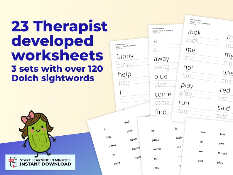 Sight Word Worksheets Bundle – Dolch Reading Fluency Practice for ...