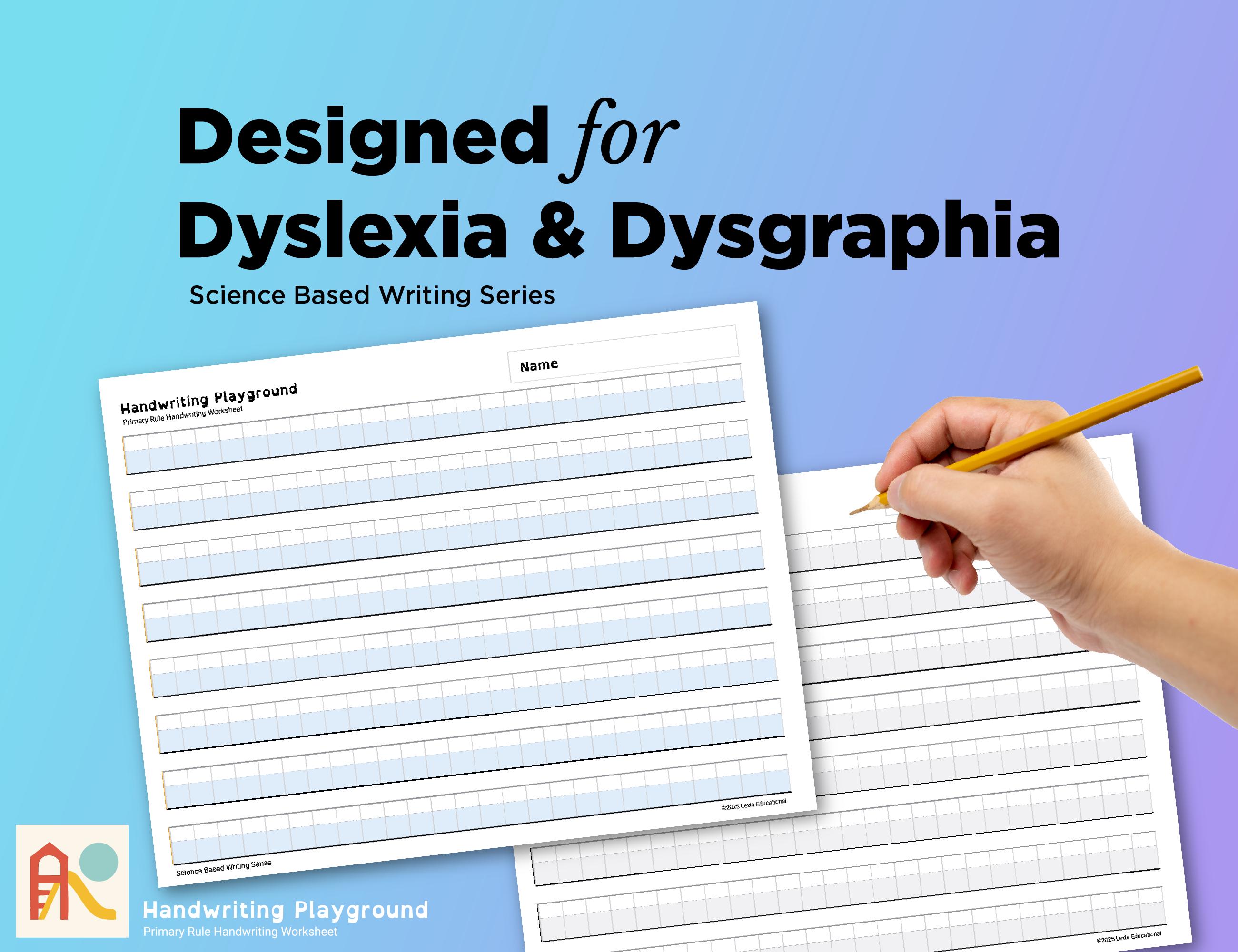 Dyslexia & Dysgraphia Handwriting Practice: Primary Ruled Worksheets ...