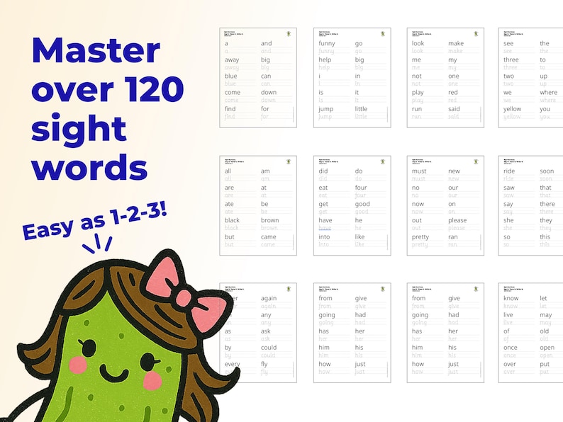 Sight Word Worksheets Bundle – Dolch Reading Fluency Practice for ...