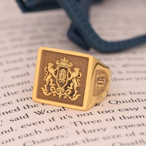 CUSTOM SIGNET RING, Personalized Custom Ring, Gold Signet Ring, Signet ...