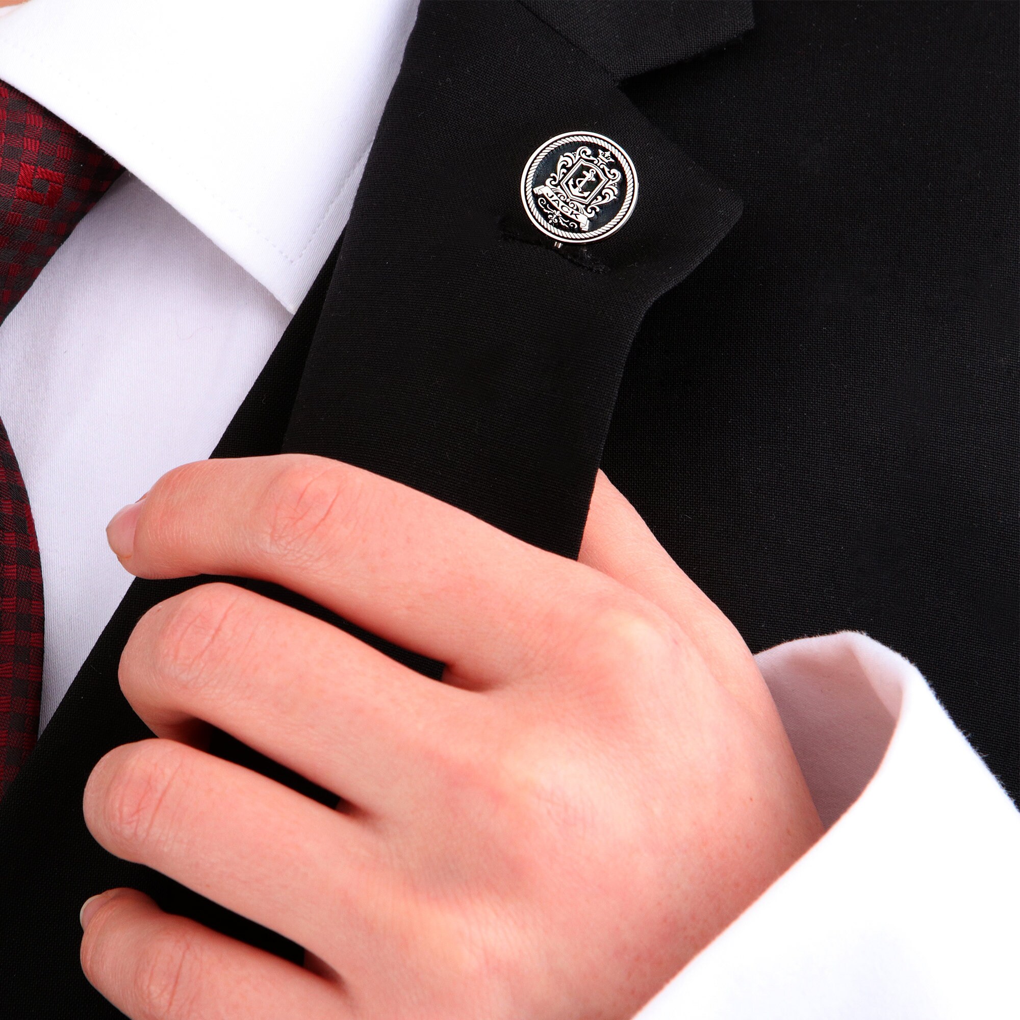 Handmade Monogram Label Pin, Coat of Arms Custom Signet Label Pin ...