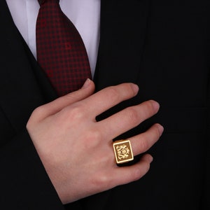 CUSTOM SIGNET RING, Personalized Custom Ring, Gold Signet Ring, Signet ...