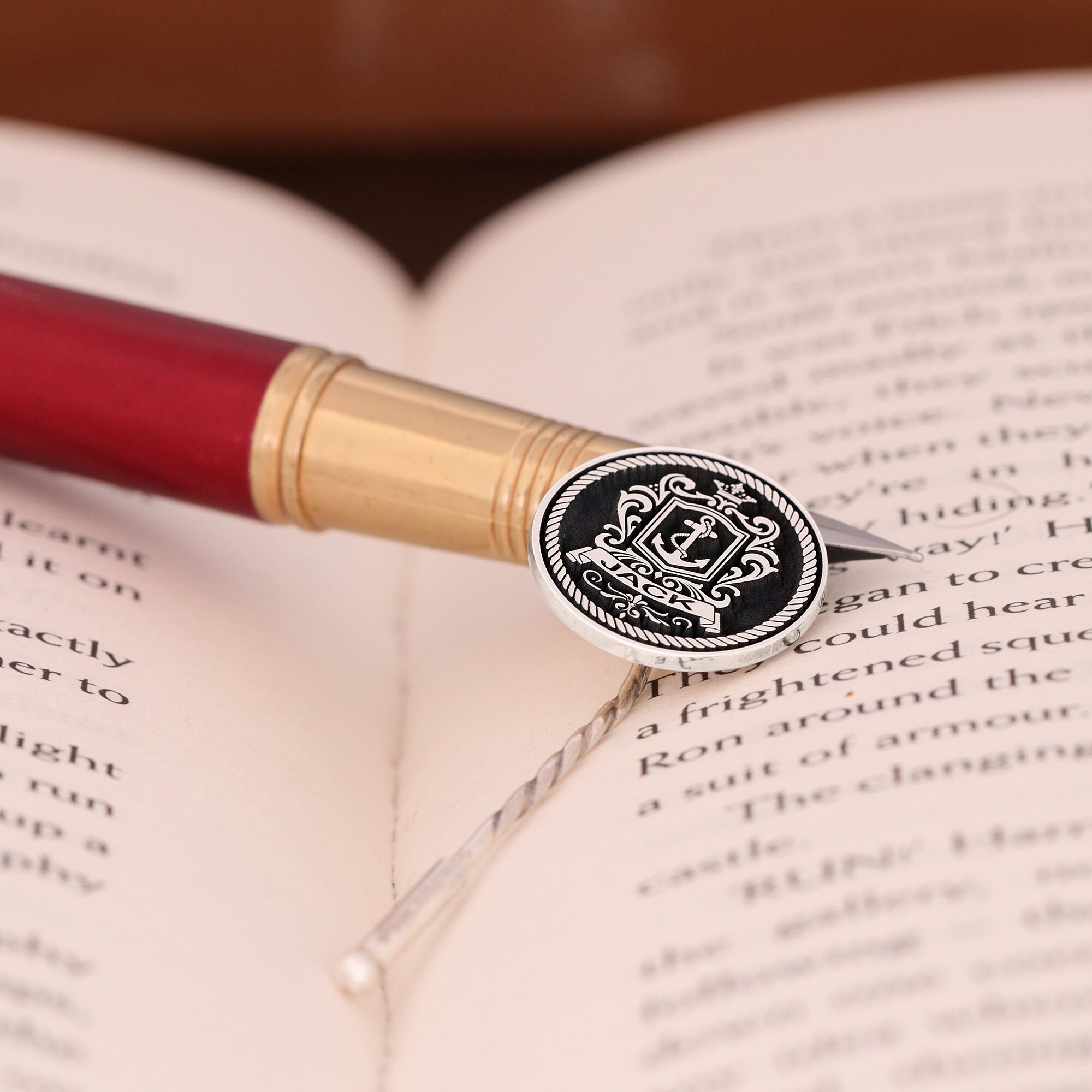 Handmade Monogram Label Pin, Coat of Arms Custom Signet Label Pin ...