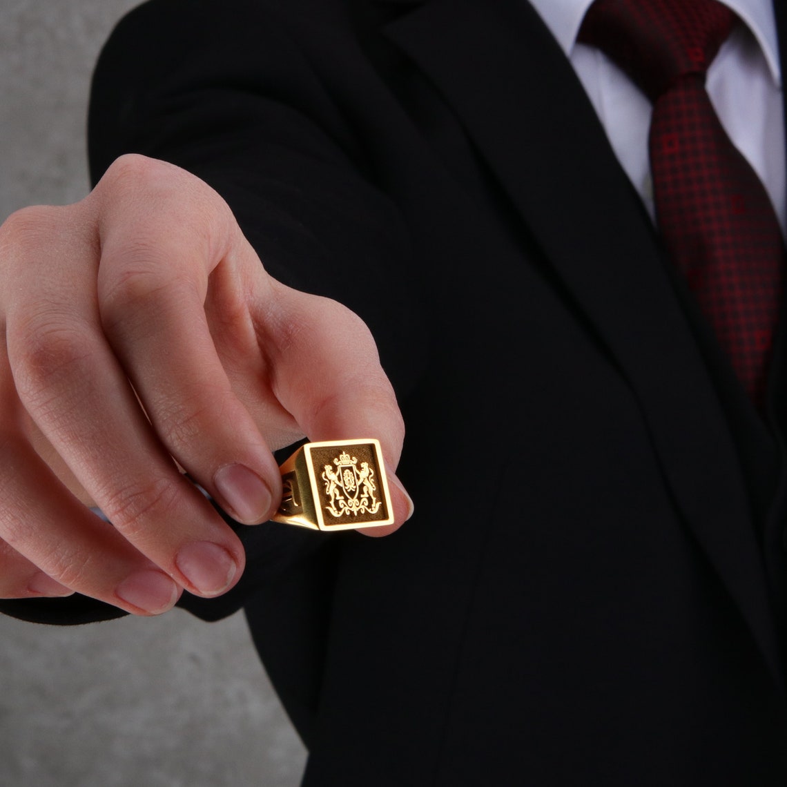 CUSTOM SIGNET RING Personalized Custom Ring Gold Signet - Etsy