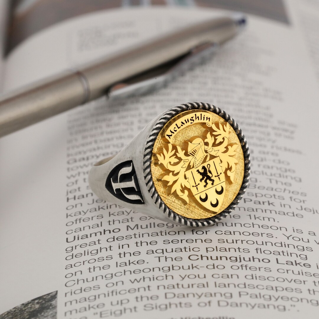 Gold Signet Ring Custom Family Crest Handcrafted Heritage Jewelry ...
