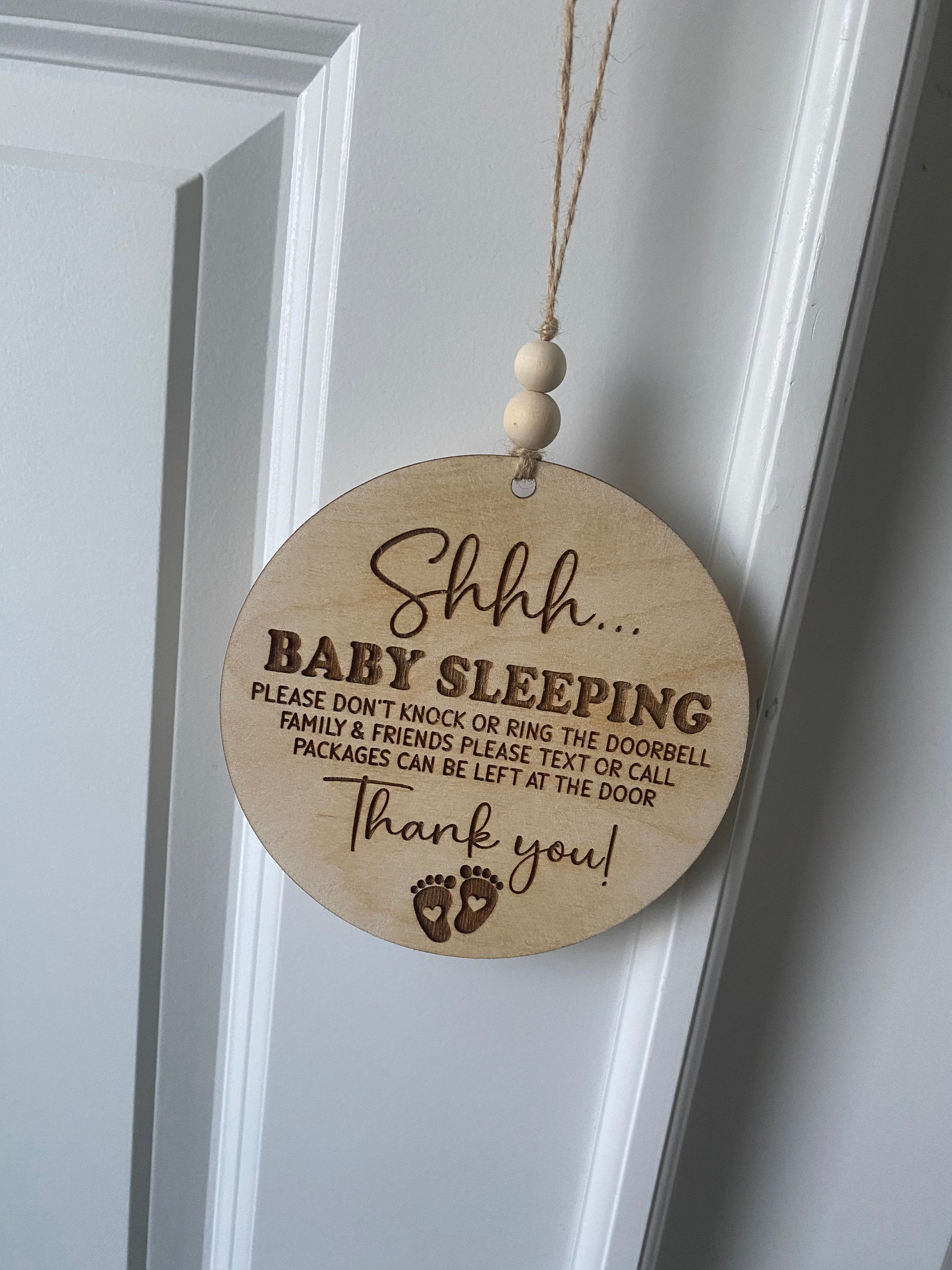 Shhh! Baby Sleeping Door Sign - Etsy