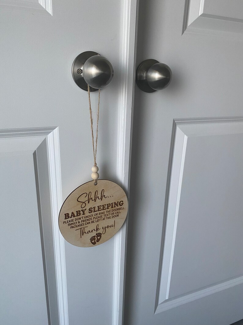 Shhh! Baby Sleeping Door Sign - Etsy