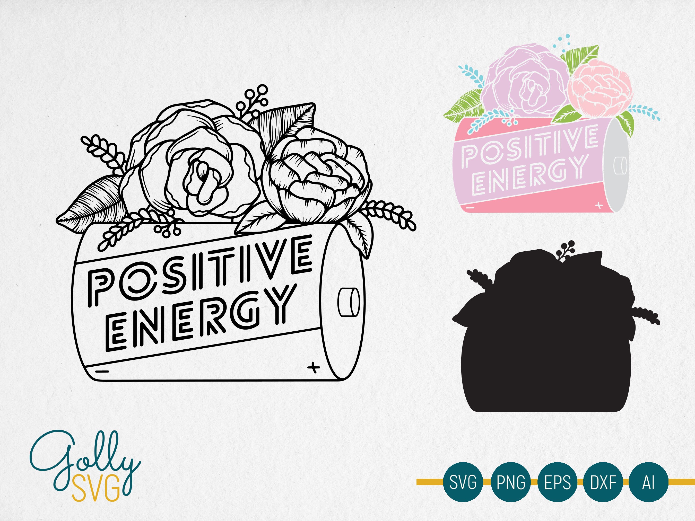 Positive Energy SVG DXF Cut File Inspirational Vinyl Cut - Etsy