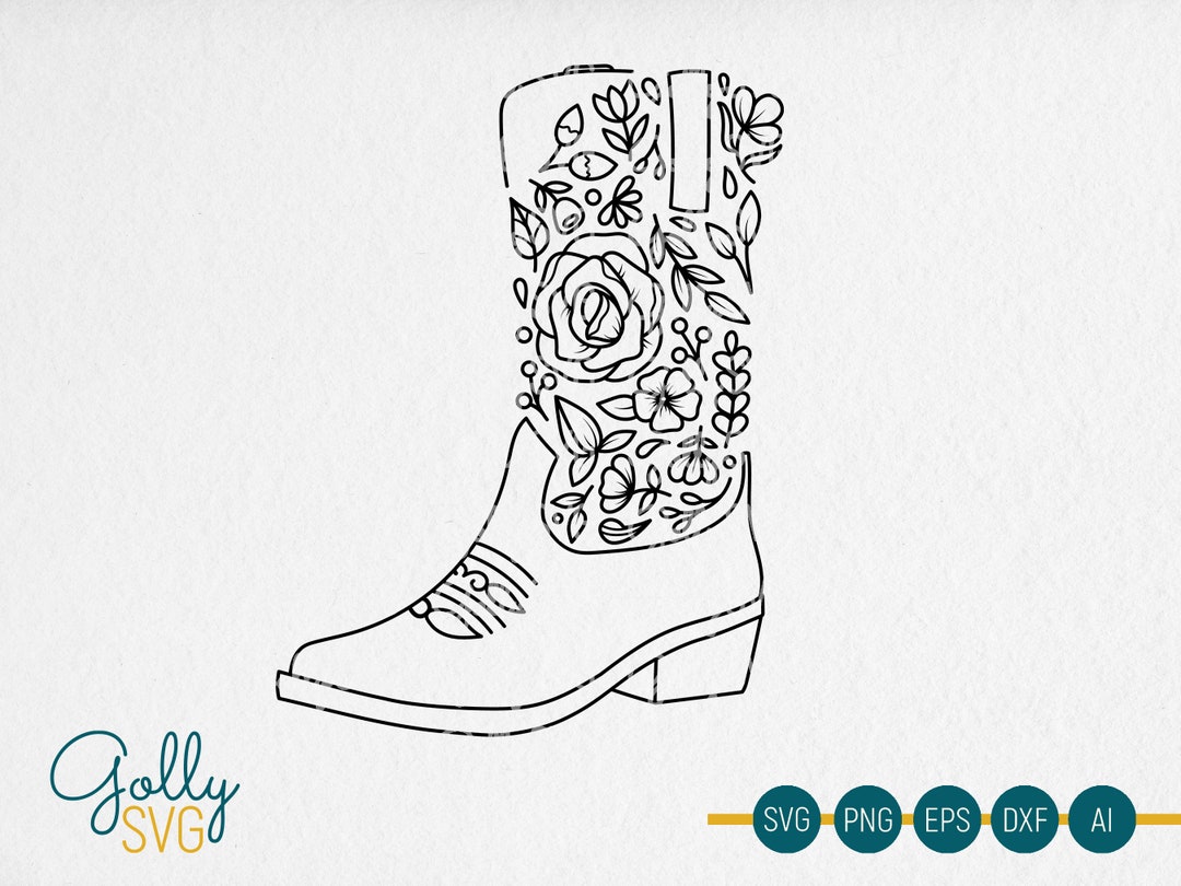 Floral Boot SVG, Cut Files, Country Girl - Sublimation, Cricut ...