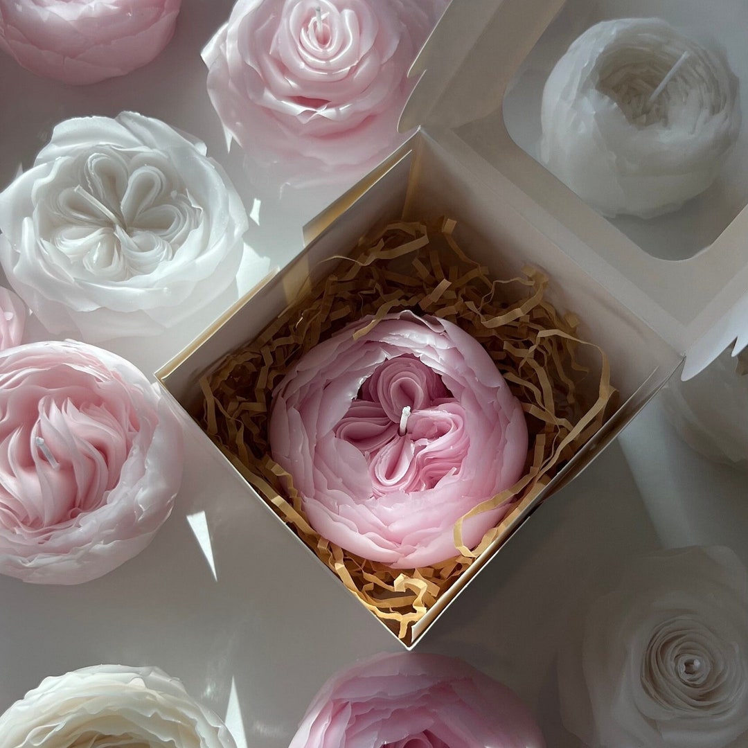 Handmade David Austin Rose Candle, Flower Candle - Etsy