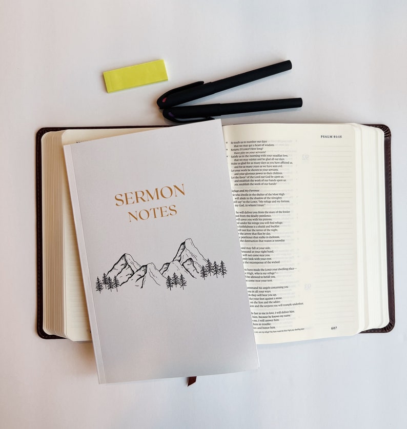 Sermon Notes Journal, Church Notes, Sermon Notebook, Paperback Journal ...