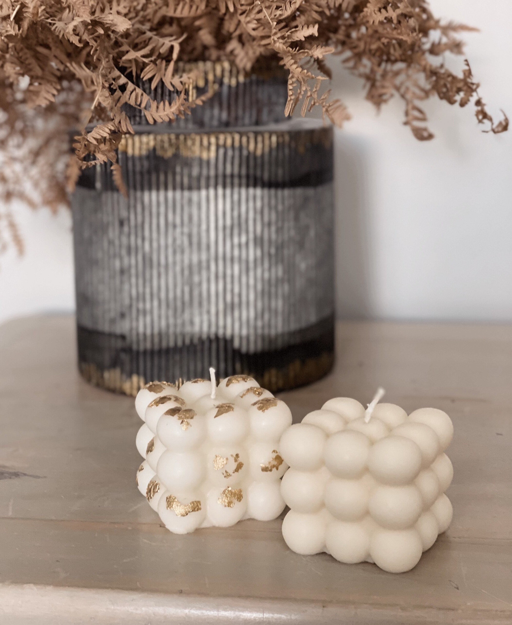 White Modern Bubble Cube Candle | Handmade | Home Decor | Bubble Cube ...