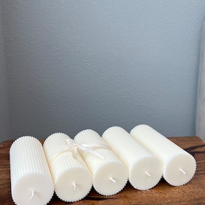 Ribbed Pillar Candle | Home Decor | Wedding Decor | Bridal Shower ...