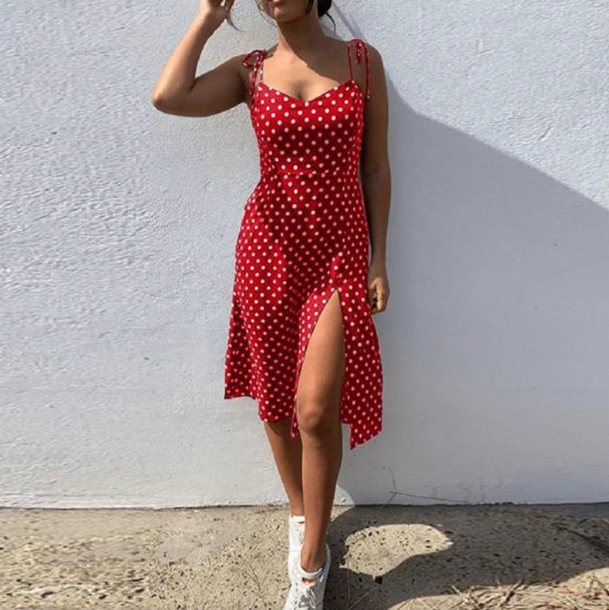 Women's Polka Dot Sleeveless Sundress Multiple Colors - Etsy