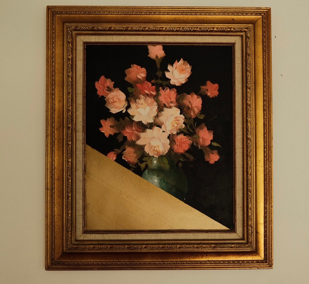 Repurposed Vintage Floral Painting - Etsy