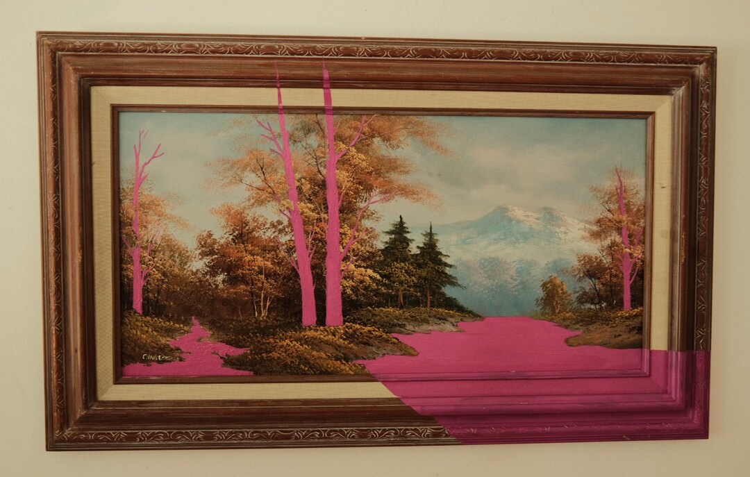 Repurposed Vintage Framed Landscape Painting - Etsy