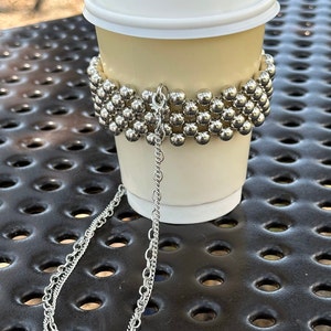 Cup Holder With Short and Long Straps, Metallic Tea Cup Holder Gift for ...