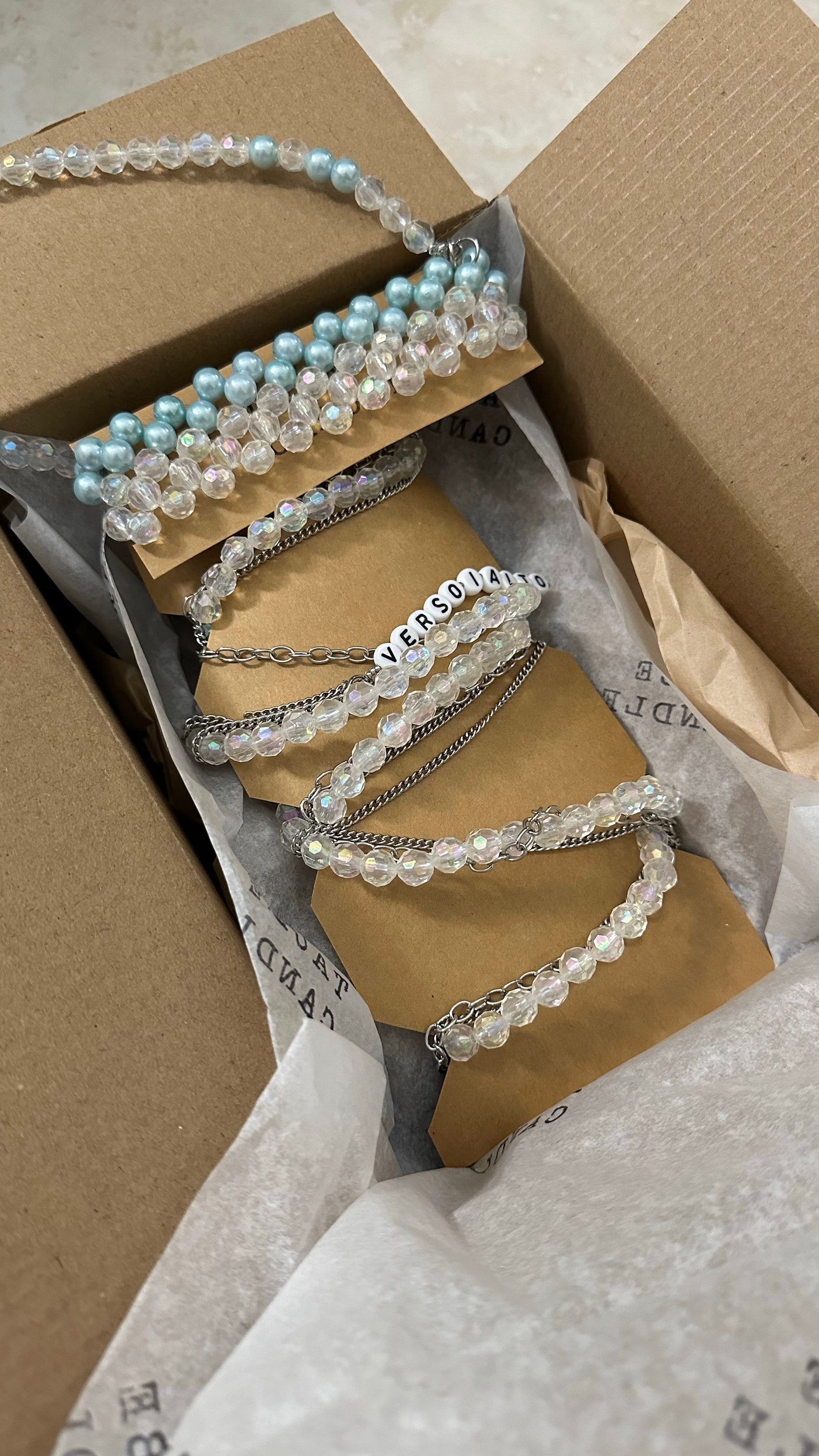 Beaded Cup Holder With Strap and Free Name Keychain, Iridescent Pearl ...