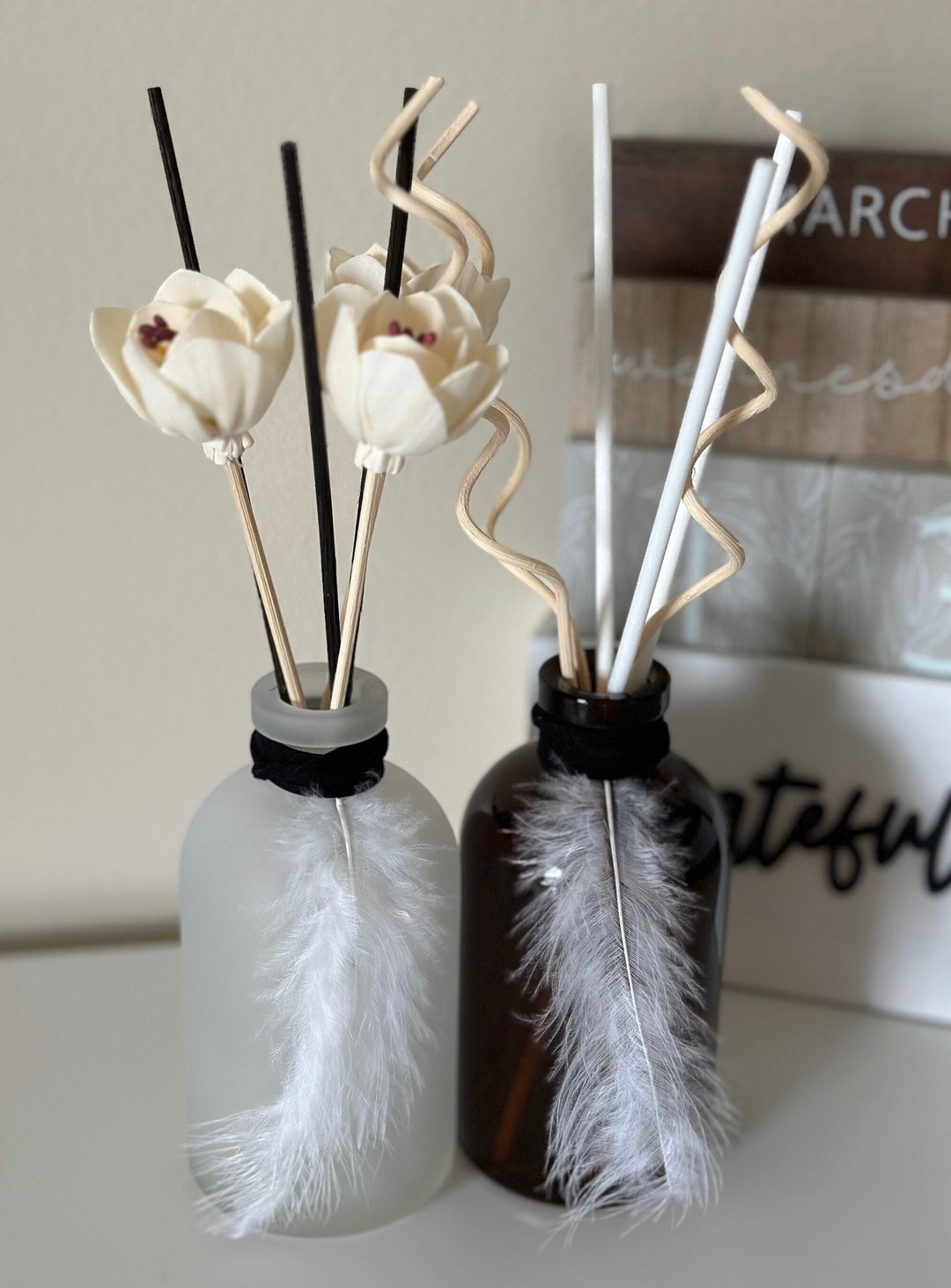 Unique 8 Oz Reed Diffuser With Feathers - Premium Christmas Scent for ...