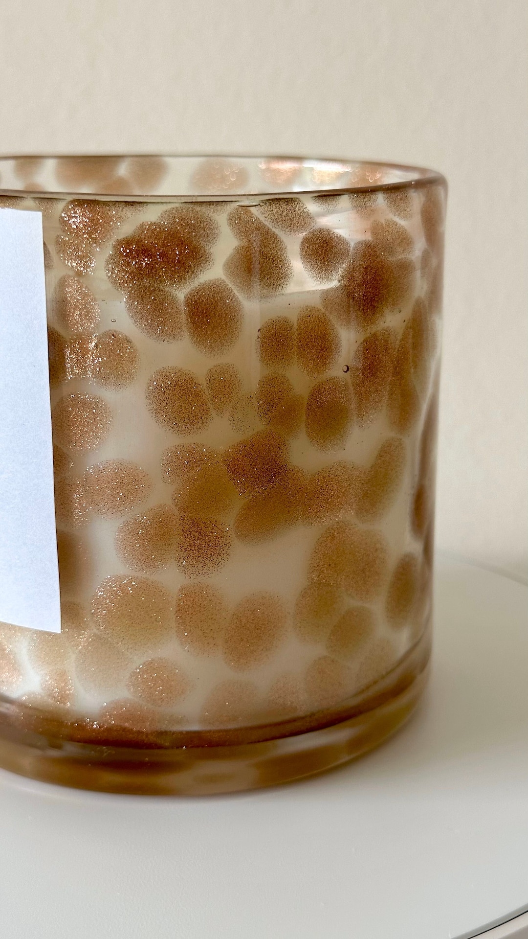 Large Spots Candle With 3 Wicks on Birthday, Hand Blown Glass Shiny ...