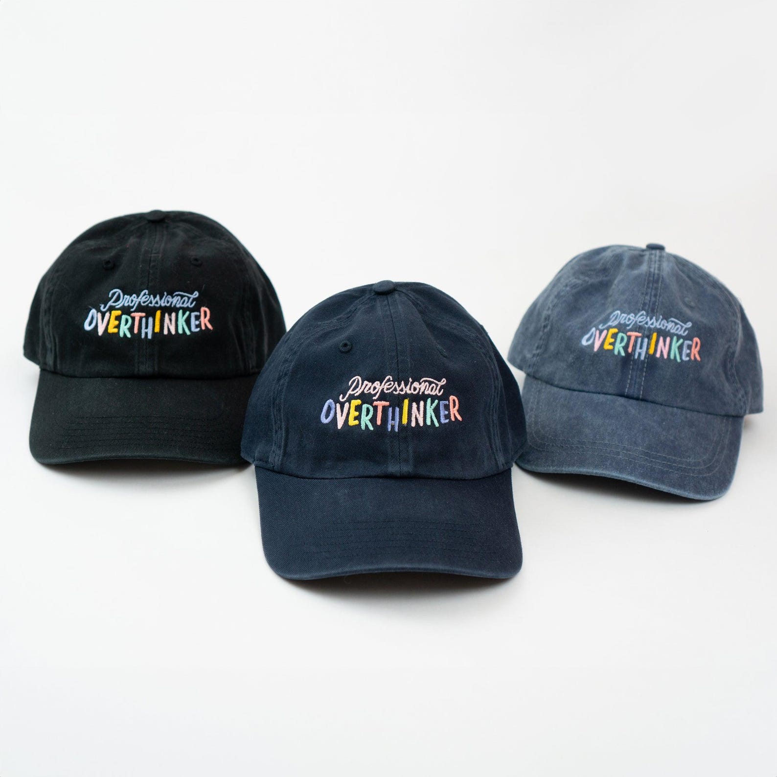 Professional Overthinker Hat - BLACK |mental Health Hat | Anxiety Cap ...