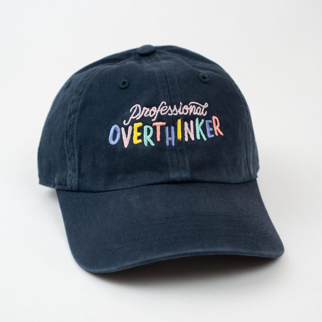 Professional Overthinker Hat - NAVY | Mental Health Hat | Anxiety Cap ...