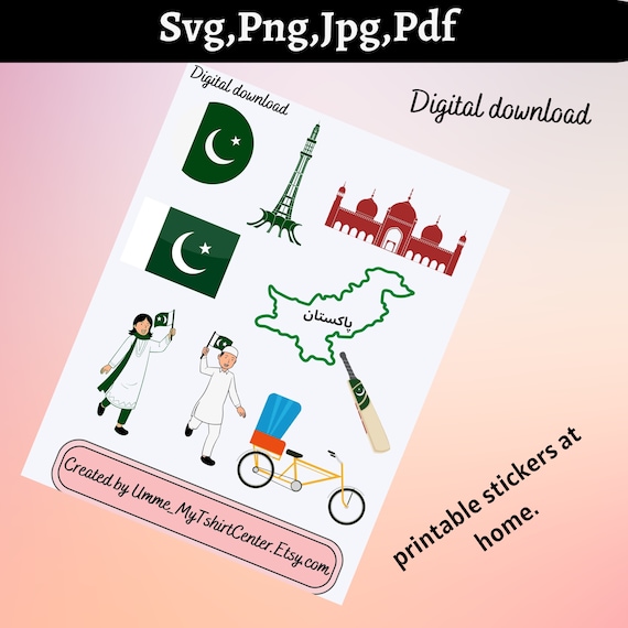 Printable Pakistan Flagpakistani Stickers Digital Download - Etsy